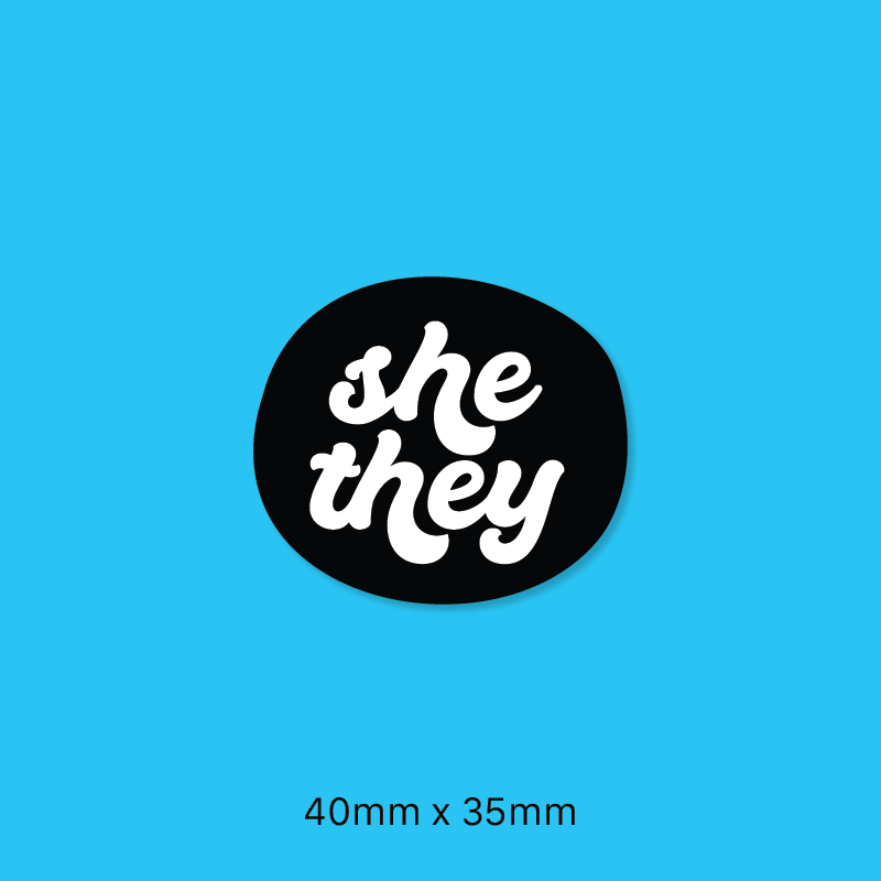 She they pronoun sticker – Proudkind